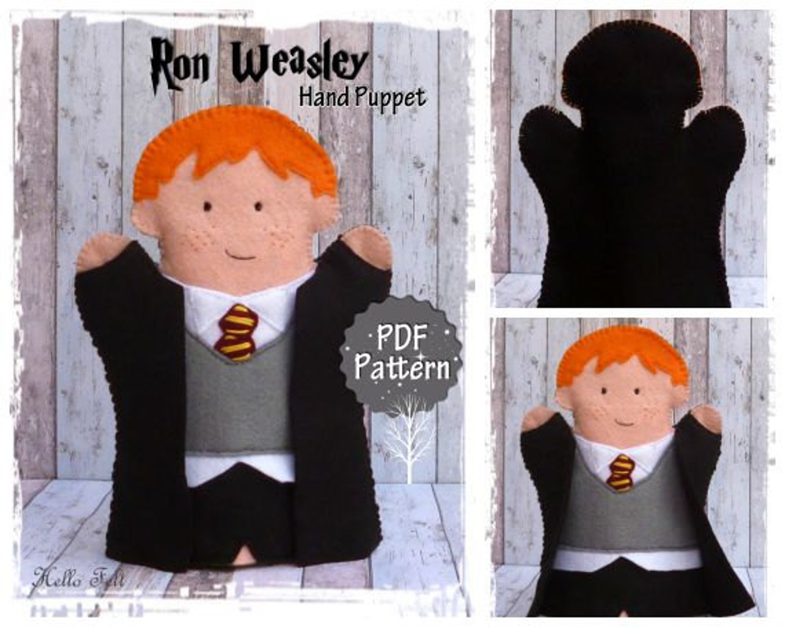 PDF PATTERN: Felt Wizard Hand Puppet Instant Download Felt | Etsy