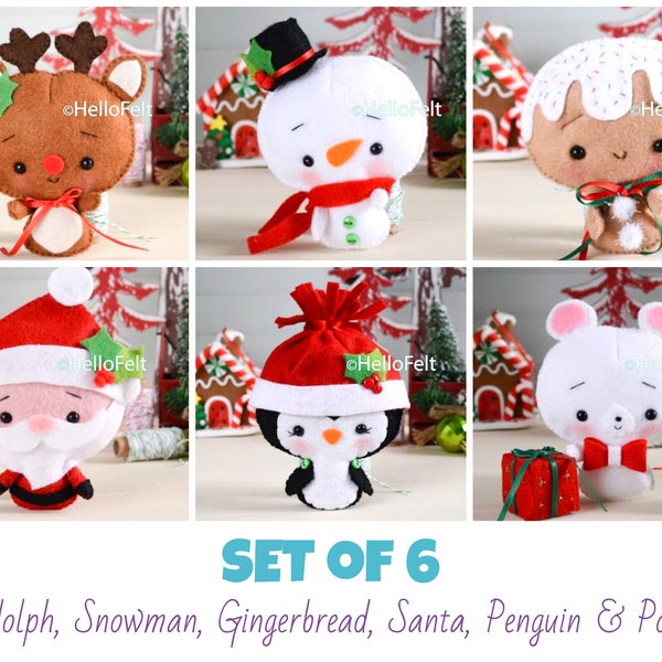 Felt Christmas Decorations - Etsy UK
