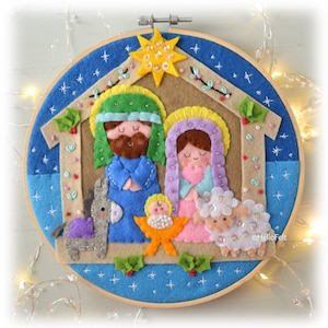 PDF + SVG PATTERN: Felt Christmas Embroidery Hoop. Felt Christmas ...