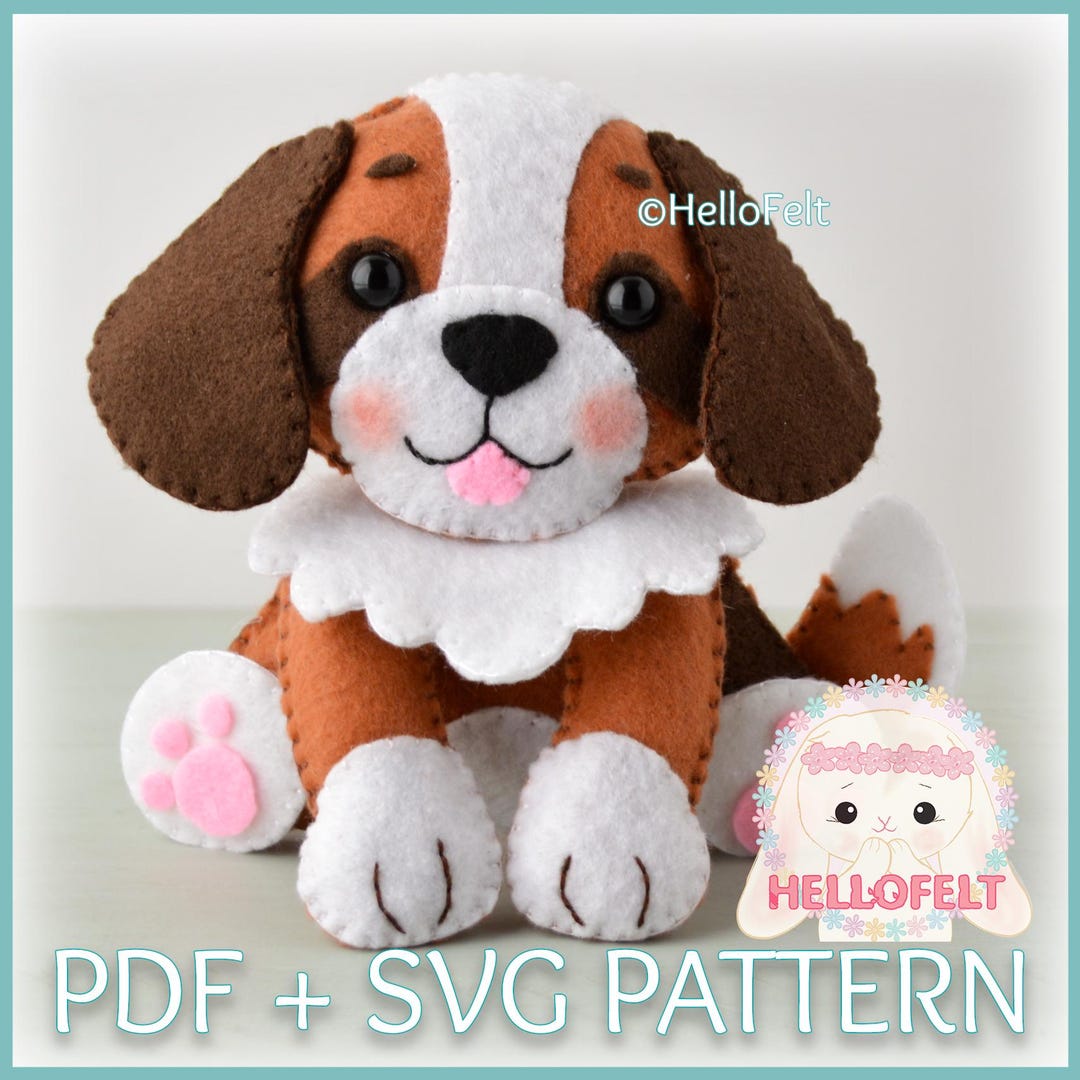 PDF & SVG PATTERN: St. Bernard Felt Dog Pattern. Felt Cute Dog. - Etsy