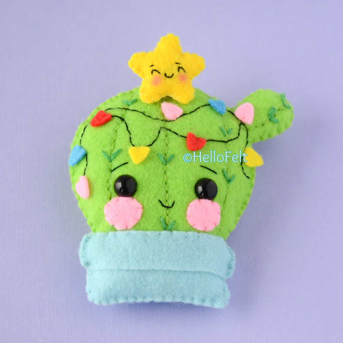 PDF PATTERN: Cute Christmas Cactus. Felt Christmas Ornaments | Etsy