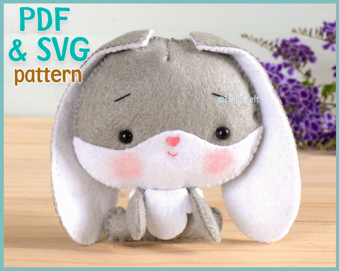 PDF PATTERN: Felt Bunny + SVG File. - Etsy