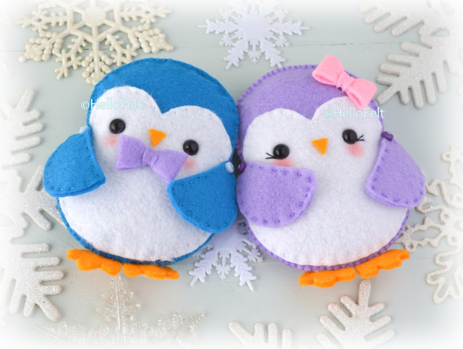 PDF PATTERN: Penguin Family. Felt Ornaments Pattern. Felt | Etsy