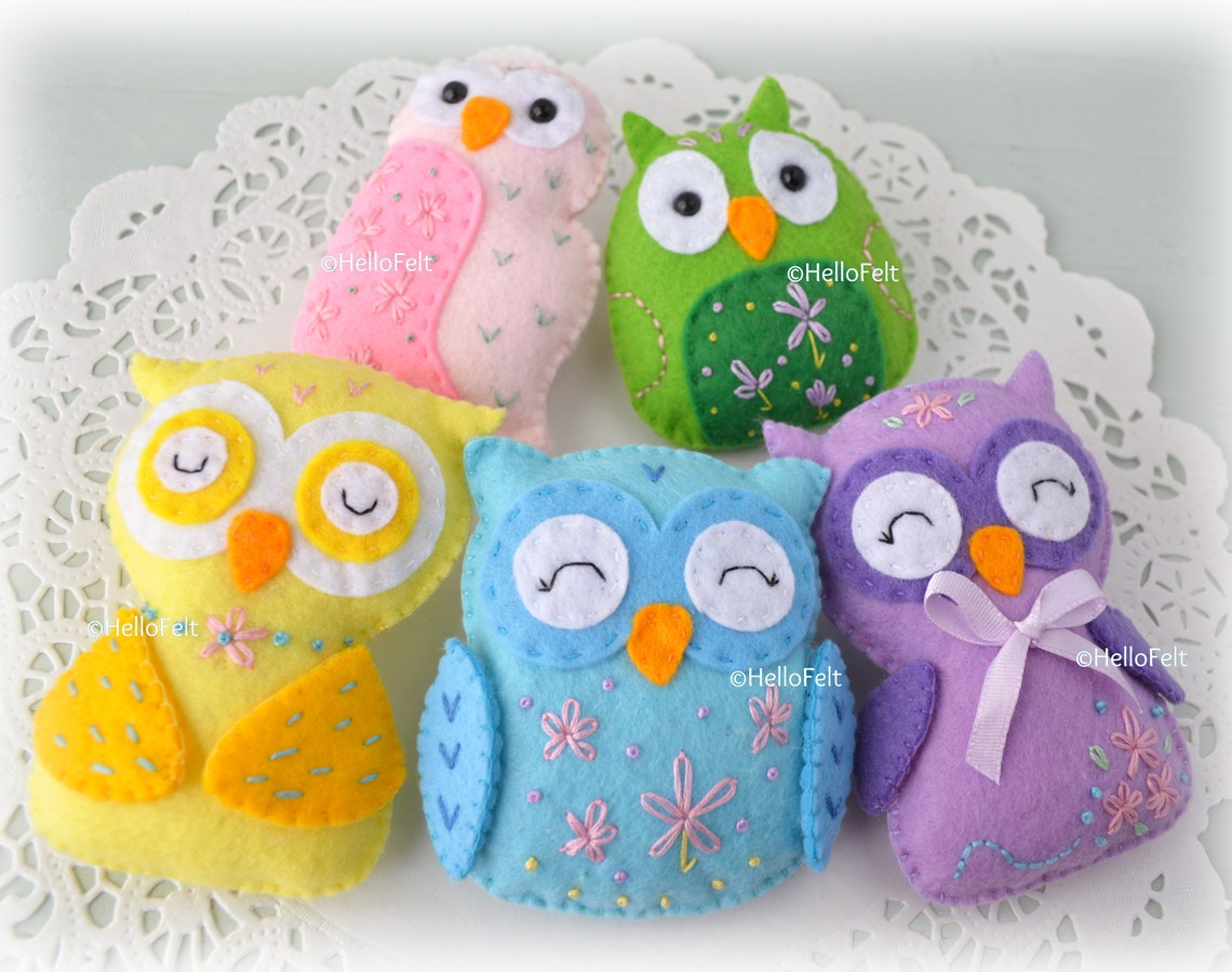 PDF + SVG Pattern: Owls Garland, Tutorial and Pattern. Felt Garland ...