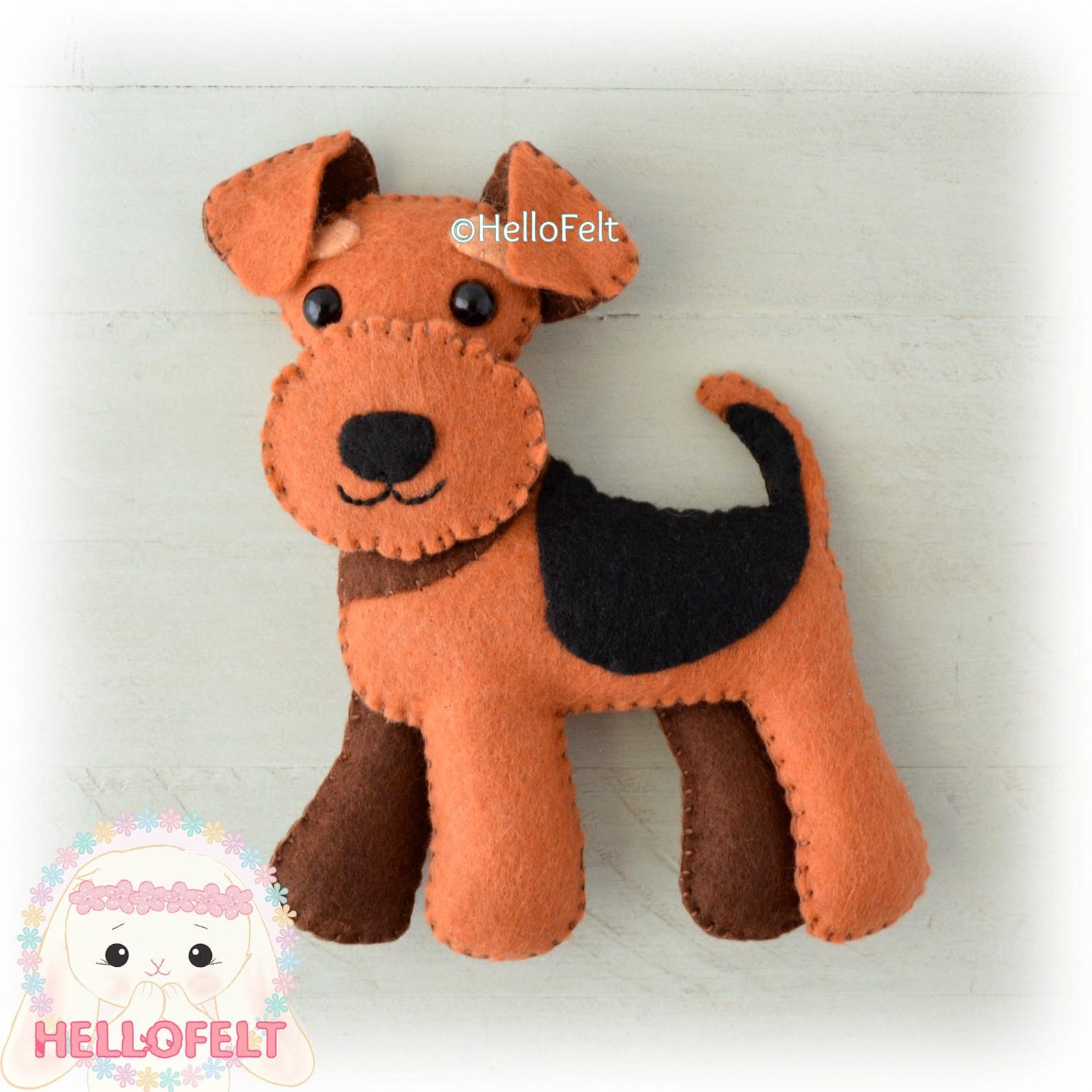 PDF & SVG PATTERN: Airedale Terrier Felt Dog Pattern. Felt Cute Dog. - Etsy
