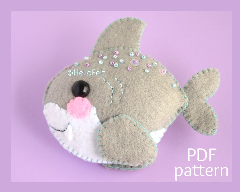 PDF PATTERN: Set of 3 Felt Sea Animals Pattern & Tutorial. - Etsy