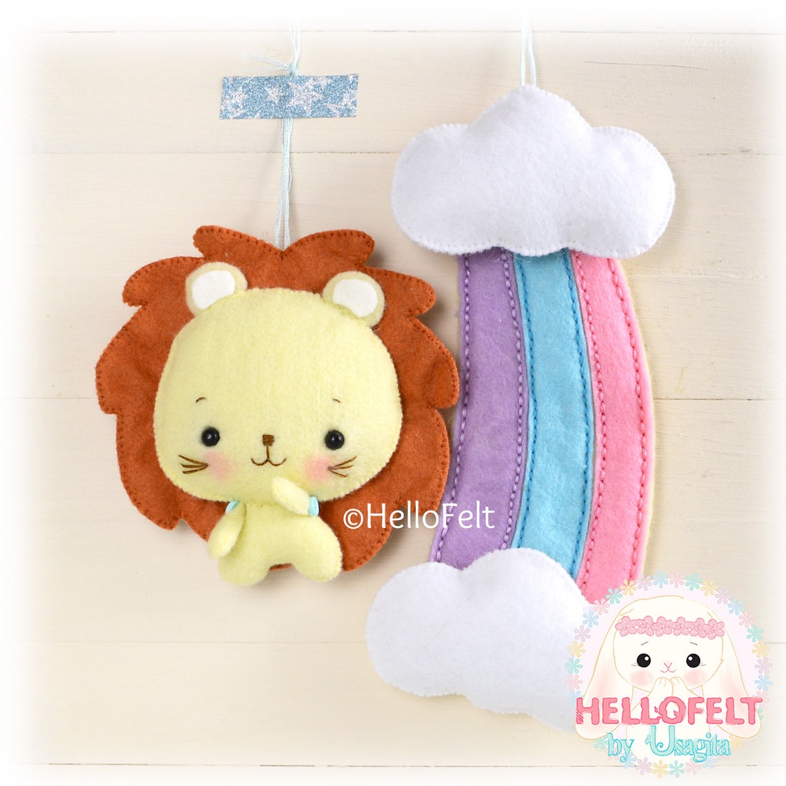 PDF PATTERN: Lion and Rainbow. Felt Jungle Animal Lion - Etsy