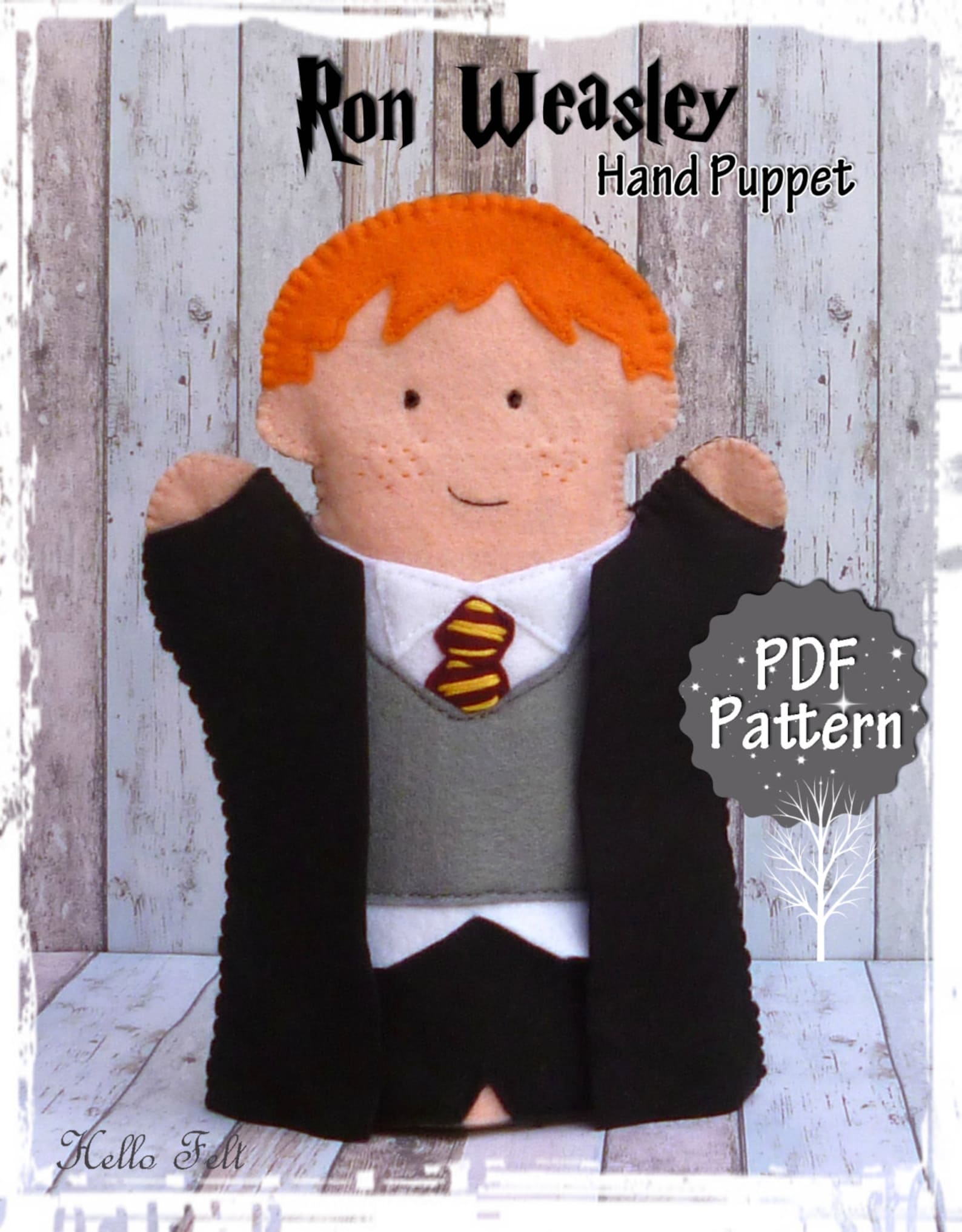 PDF PATTERN: Felt Wizard Hand Puppet, Instant Download, Felt Hand ...