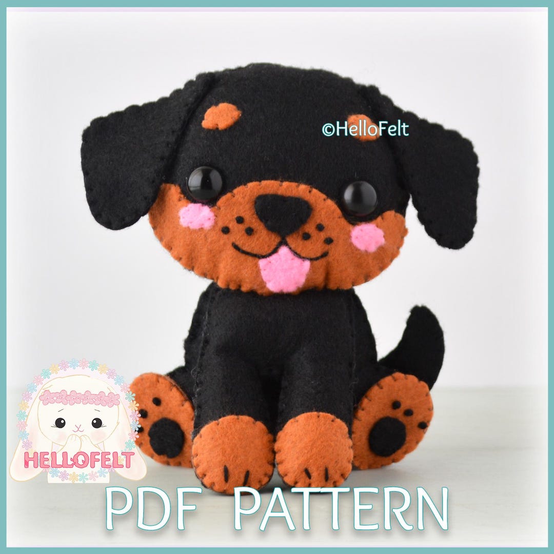 PDF PATTERN: Rottweiler Felt Dog Pattern. Felt Cute Dog. - Etsy