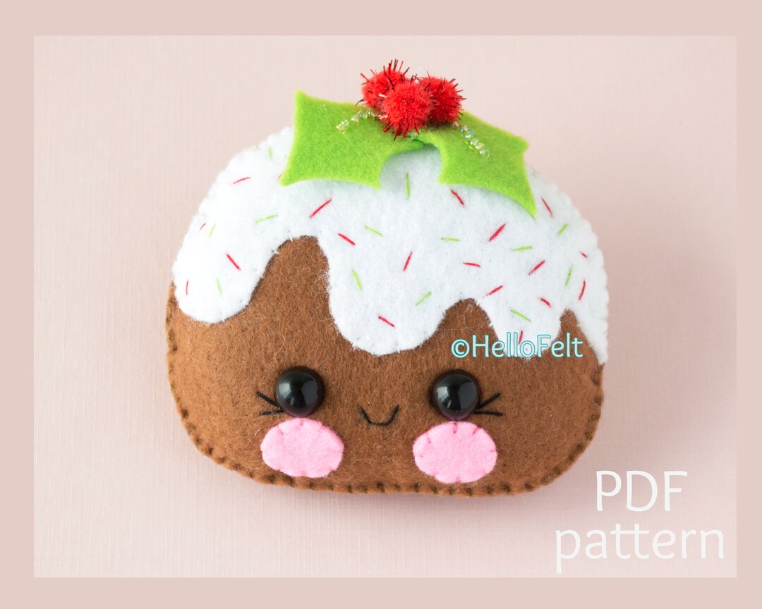 PDF PATTERN: Cute Christmas Pudding. Felt Christmas Ornaments Pattern ...