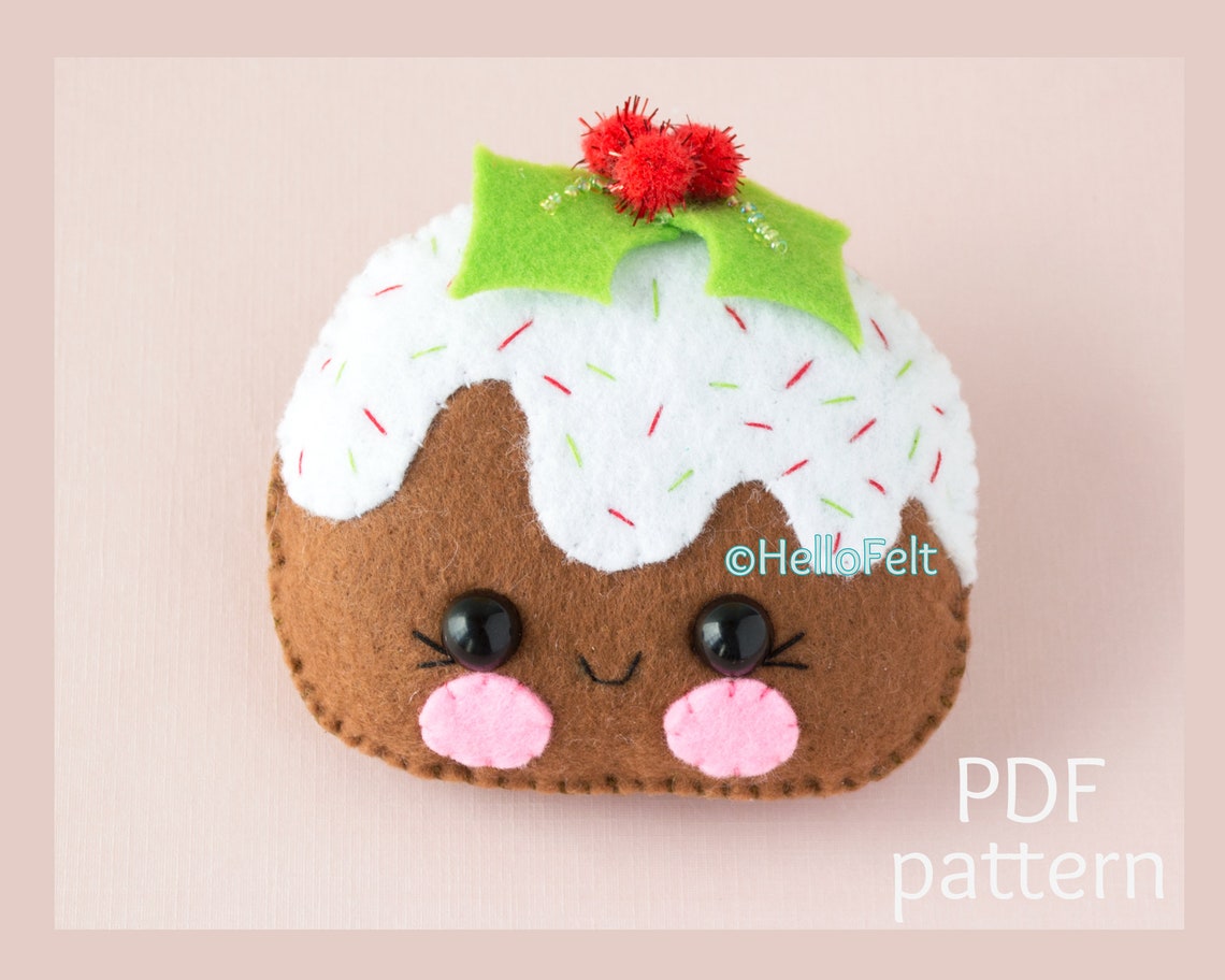 PDF PATTERN: Cute Christmas Pudding. Felt Christmas Ornaments - Etsy