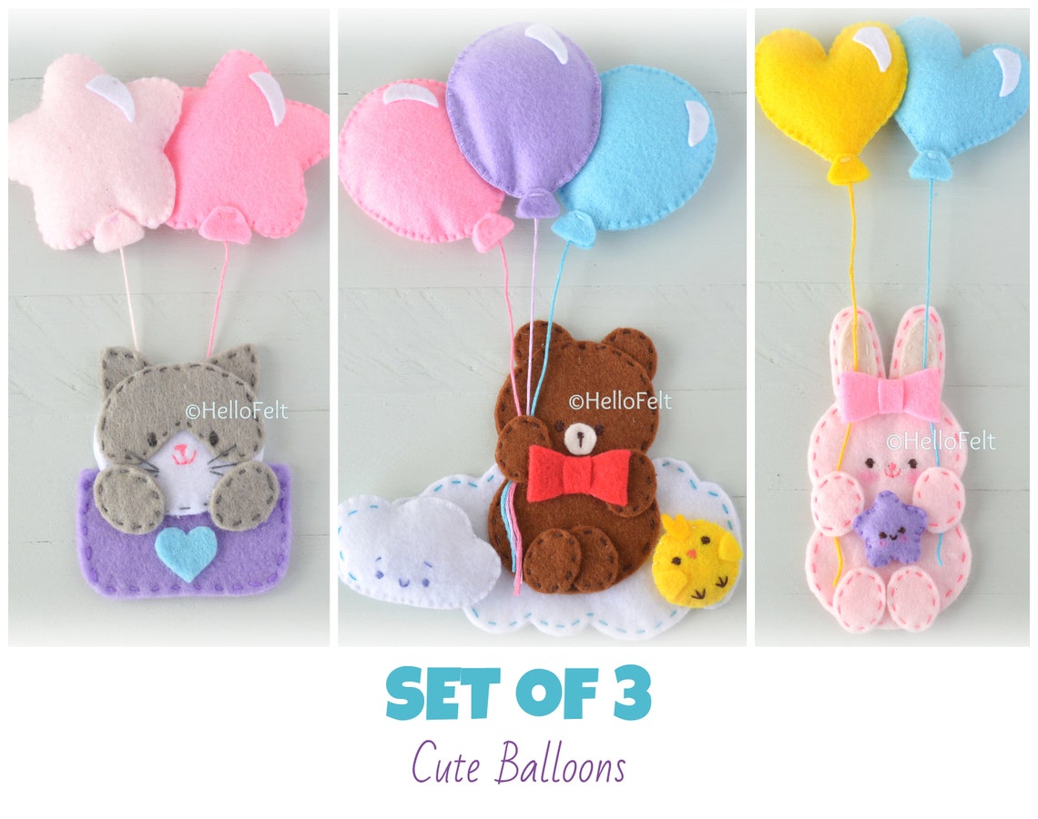 PDF PATTERN: Cute Balloons Set of 3 Tutorial and Pattern. | Etsy