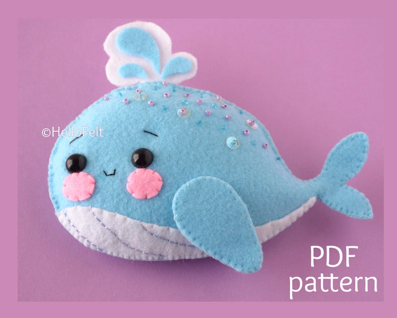 PDF PATTERN: Set of 3 Felt Sea Animals Whale Crab Turtle. - Etsy