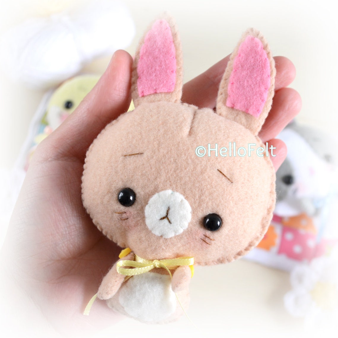 PDF PATTERN: Set of 3 Felt Bunny Pdf Pattern Rabbit Felt | Etsy