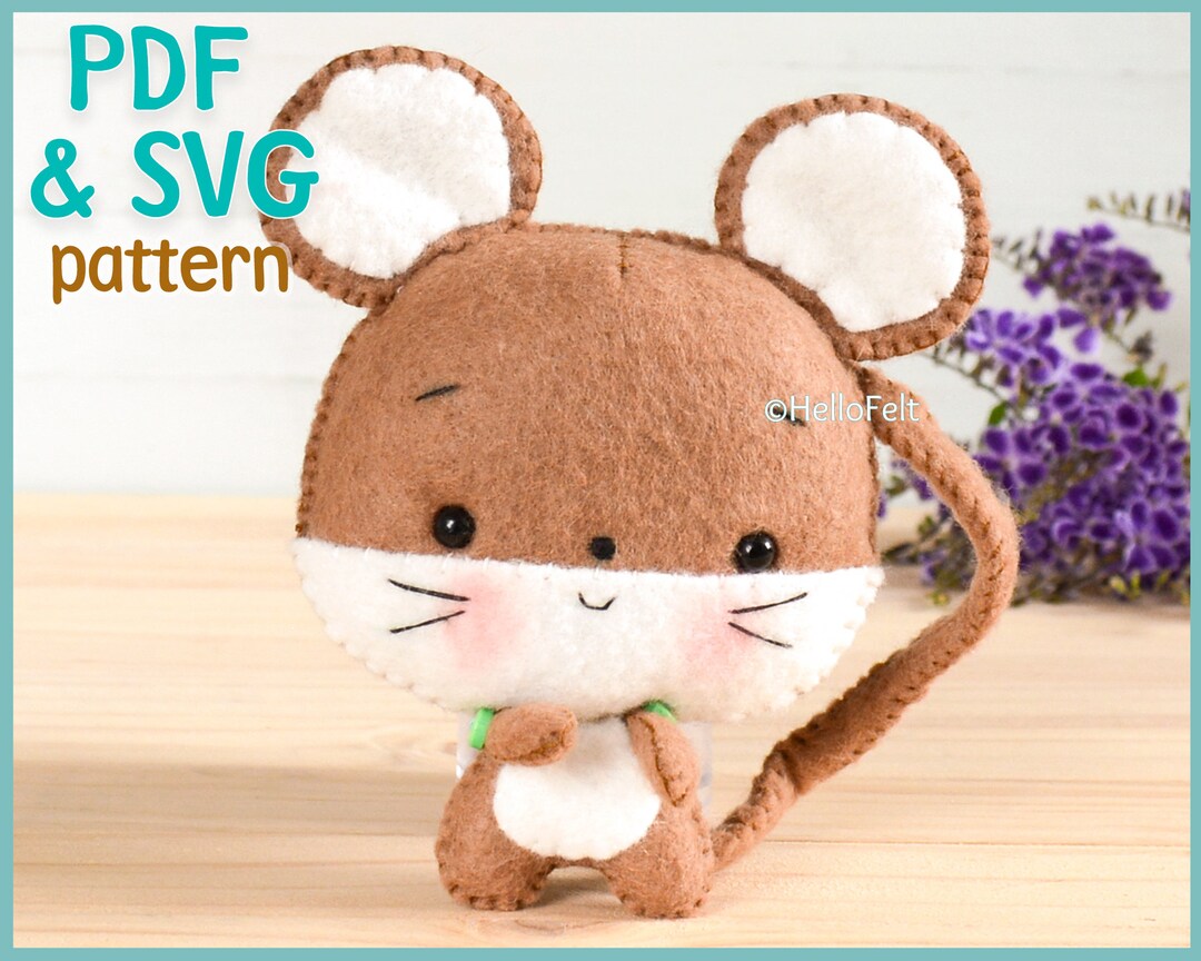 PDF PATTERN: Felt Mouse + SVG File. - Etsy