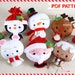 PDF PATTERN: Set of 6 - Santa, Snowman, Gingerbread Man, Rudolph ...