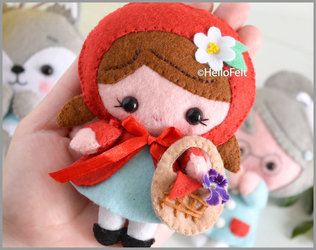 PDF PATTERN: Felt Red Riding Hood. Felt Fairy Tale Doll. - Etsy