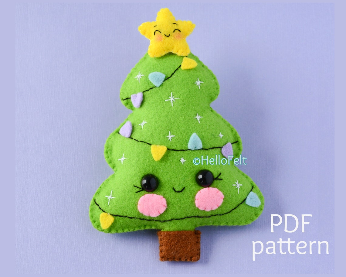 PDF PATTERN: Cute Christmas Tree. Felt Christmas Ornaments | Etsy