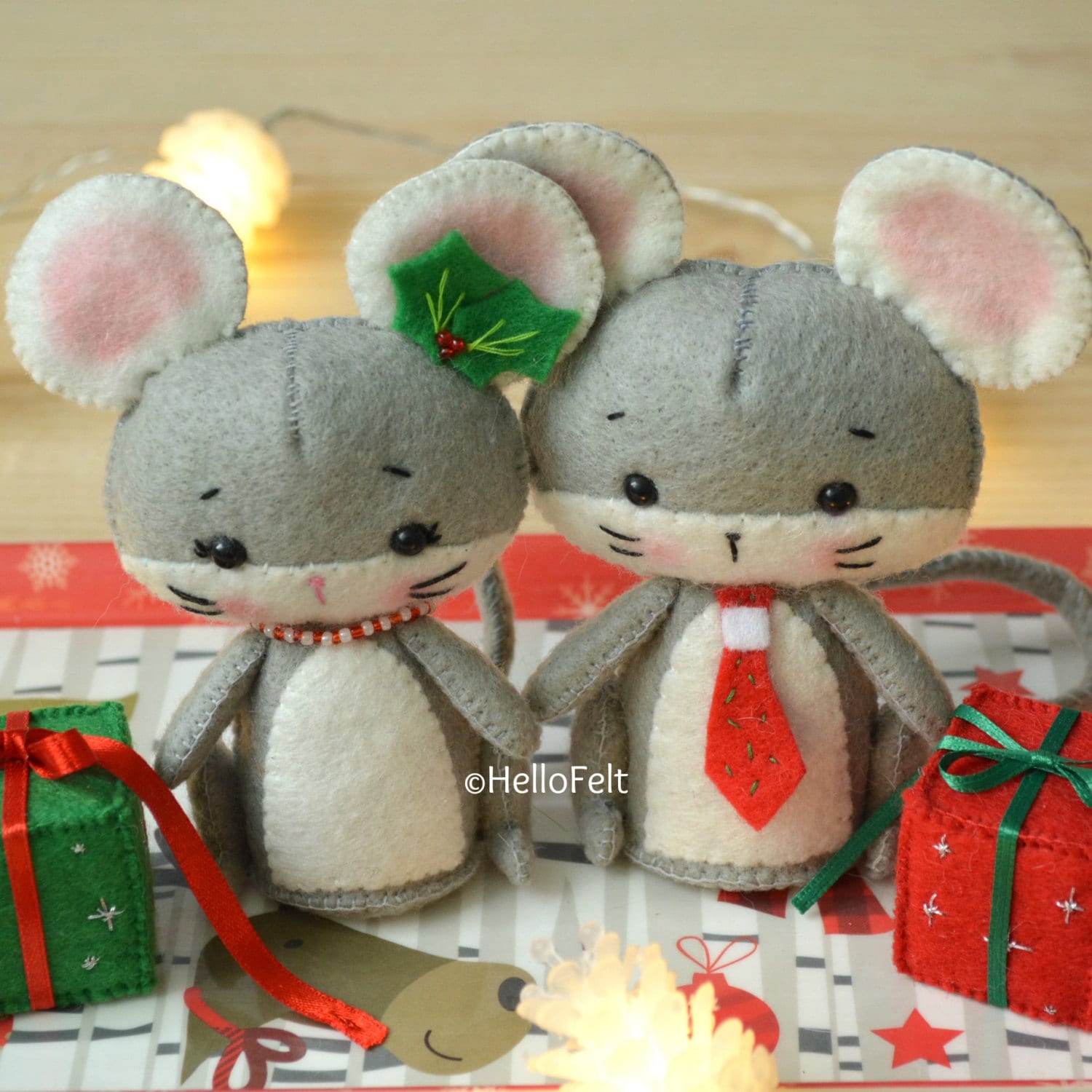 PDF PATTERN: Christmas Mouse Family Felt Sewing Pattern - Etsy