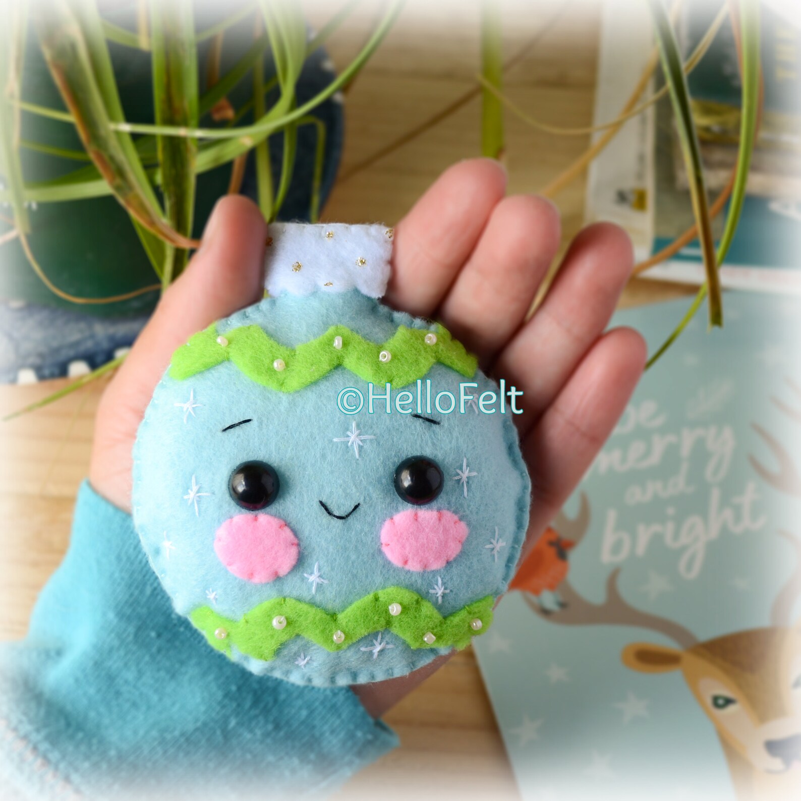 PDF PATTERN: Cute Christmas Bauble. Felt Christmas Ornaments | Etsy