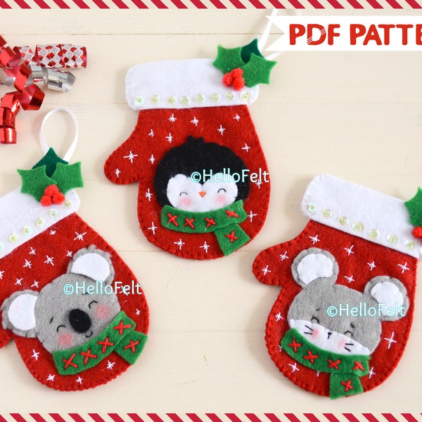 Felt Mitten Pattern - Etsy