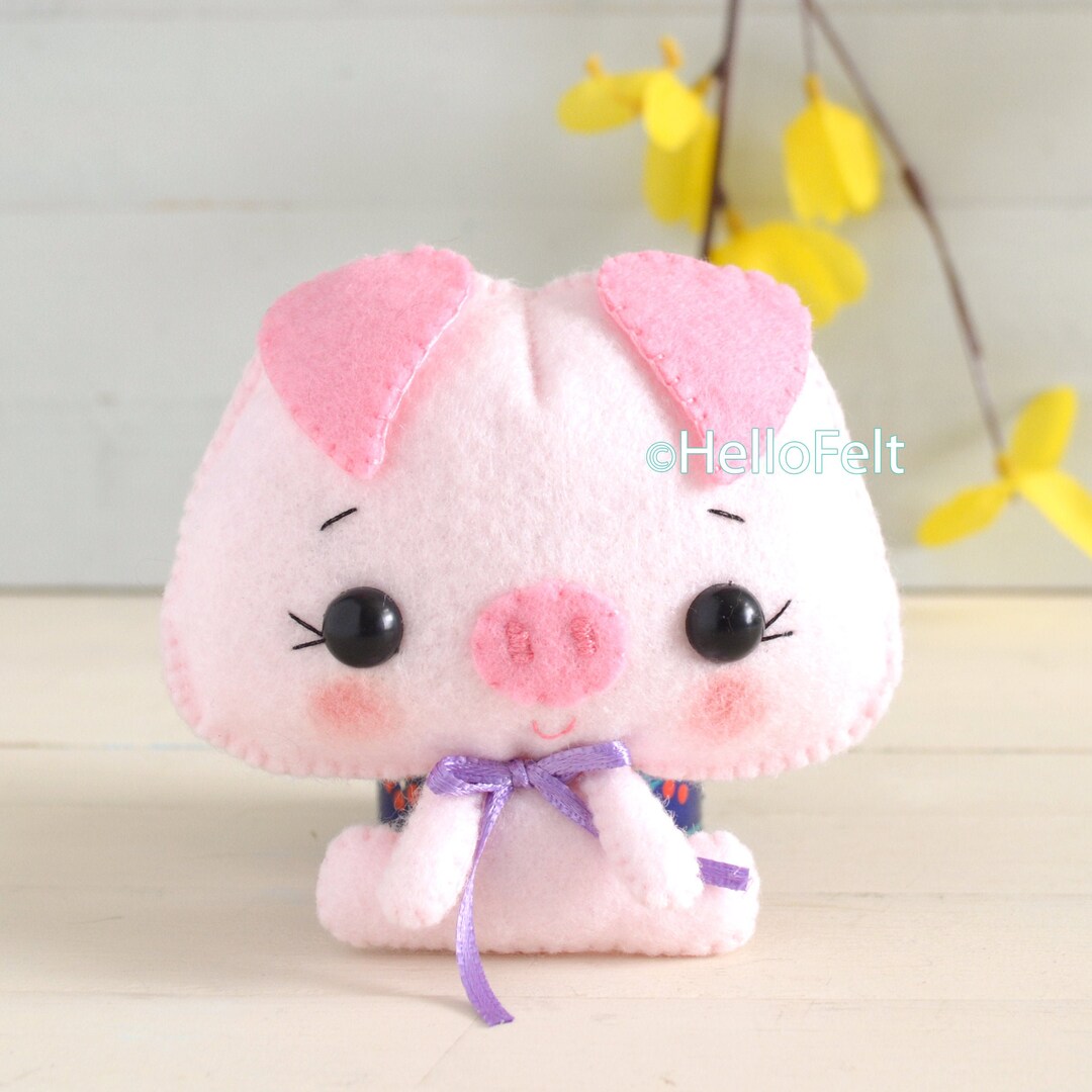 PDF PATTERN: Felt Pig Pattern. Felt Farm Animals Baby Mobile Ideas ...