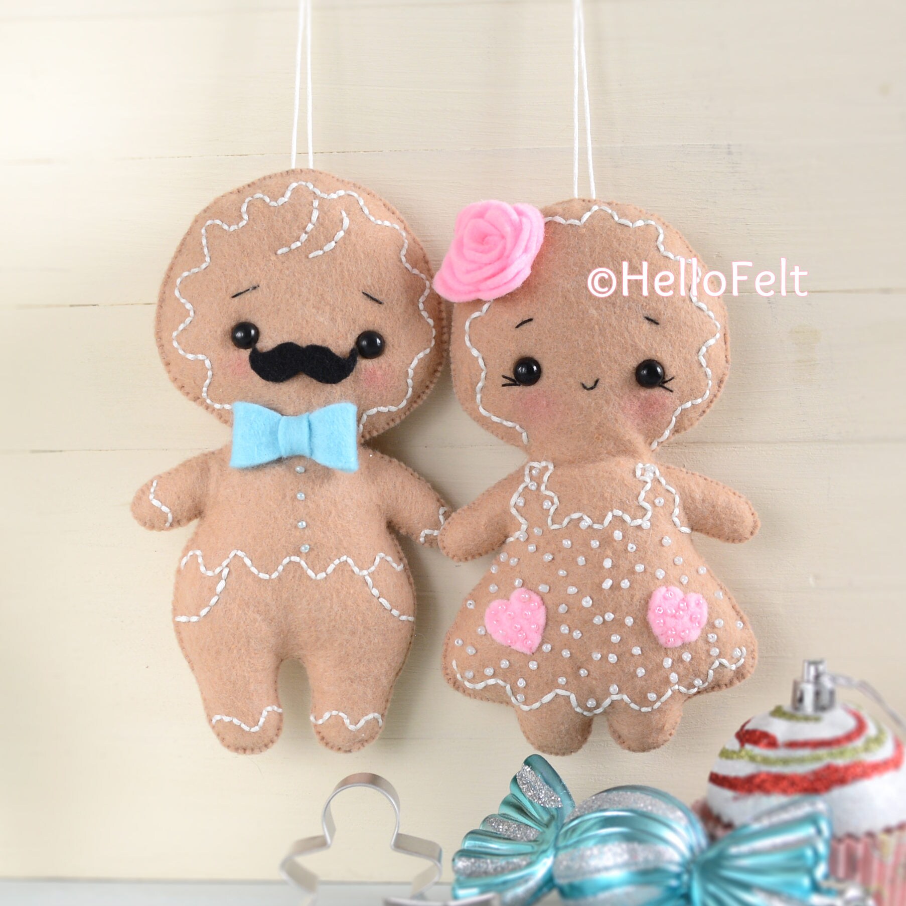 PDF PATTERN: Gingerbread Man and Family. Felt Christmas - Etsy