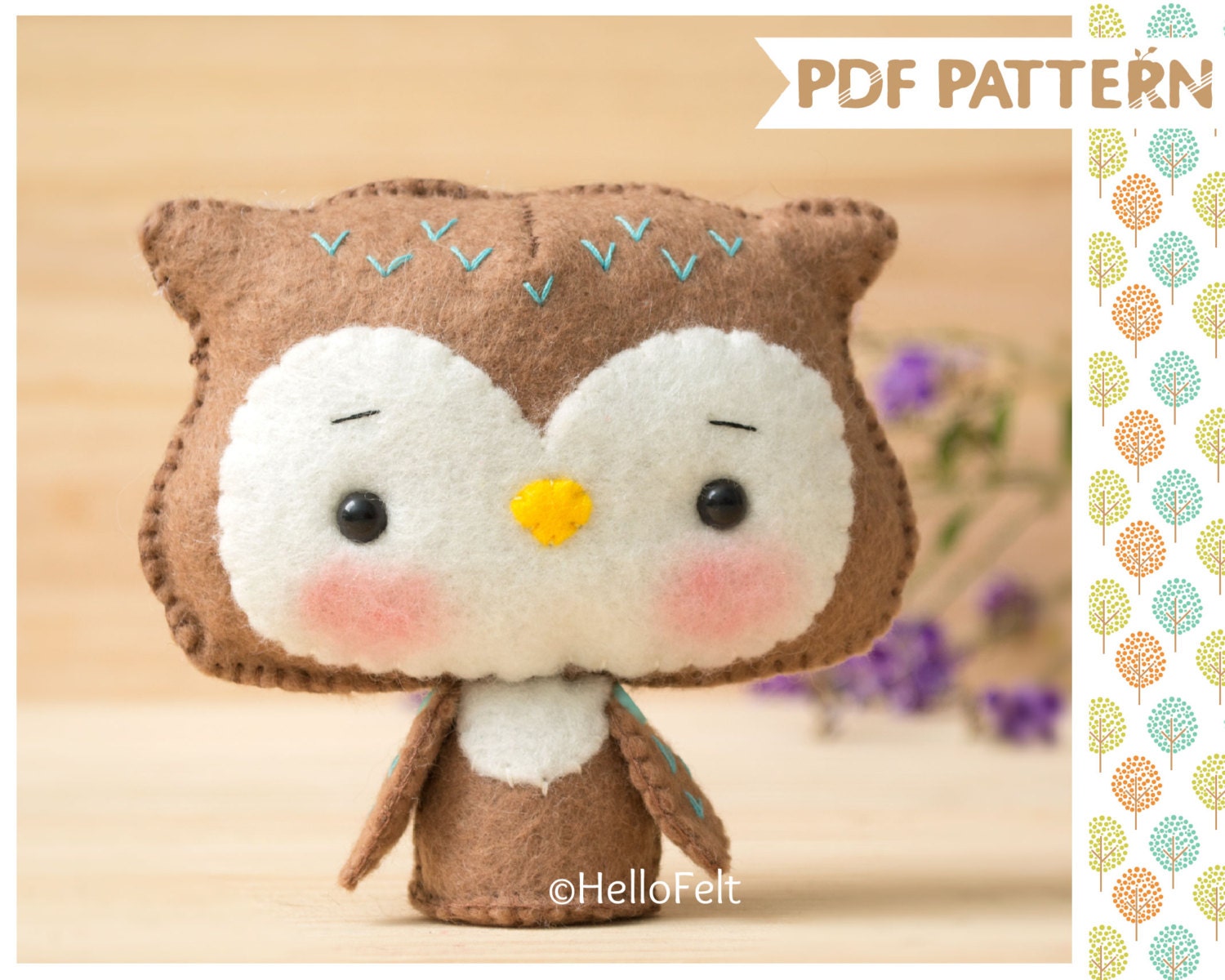 PDF PATTERN: Set of 3 Woodland Animals Fox Owl Raccoon | Etsy