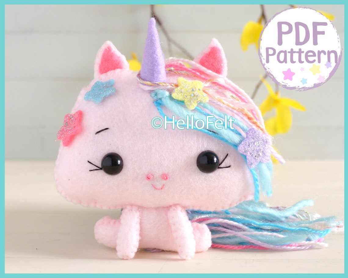 PDF PATTERN: Misty the Unicorn. Unicorn Felt Pattern. Felt | Etsy
