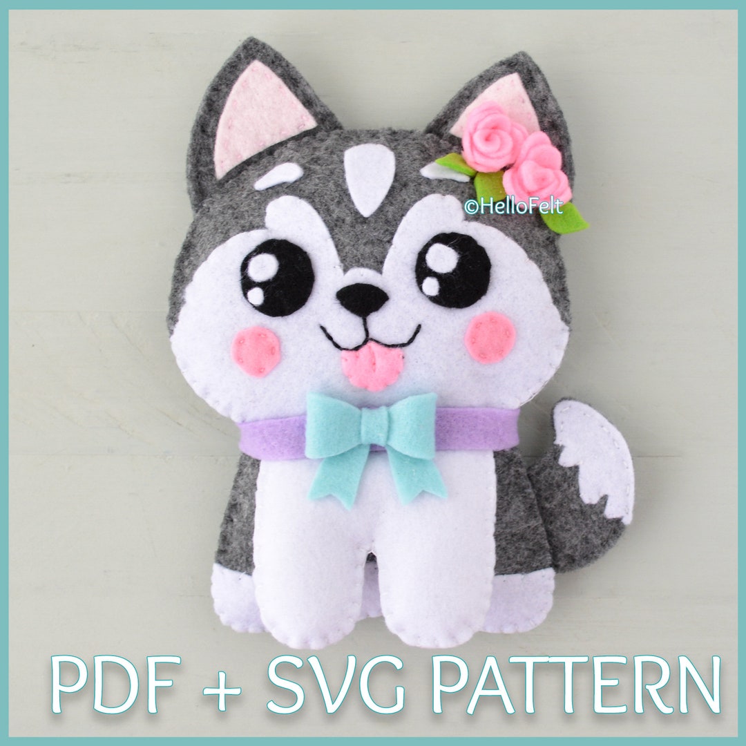 PDF & SVG PATTERN: Husky Felt Dog Pattern. Felt Cute Dog. - Etsy