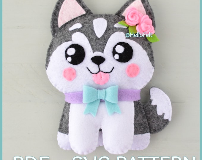 PDF & SVG PATTERN: Husky Felt Dog Pattern. Felt Cute Dog. - Etsy