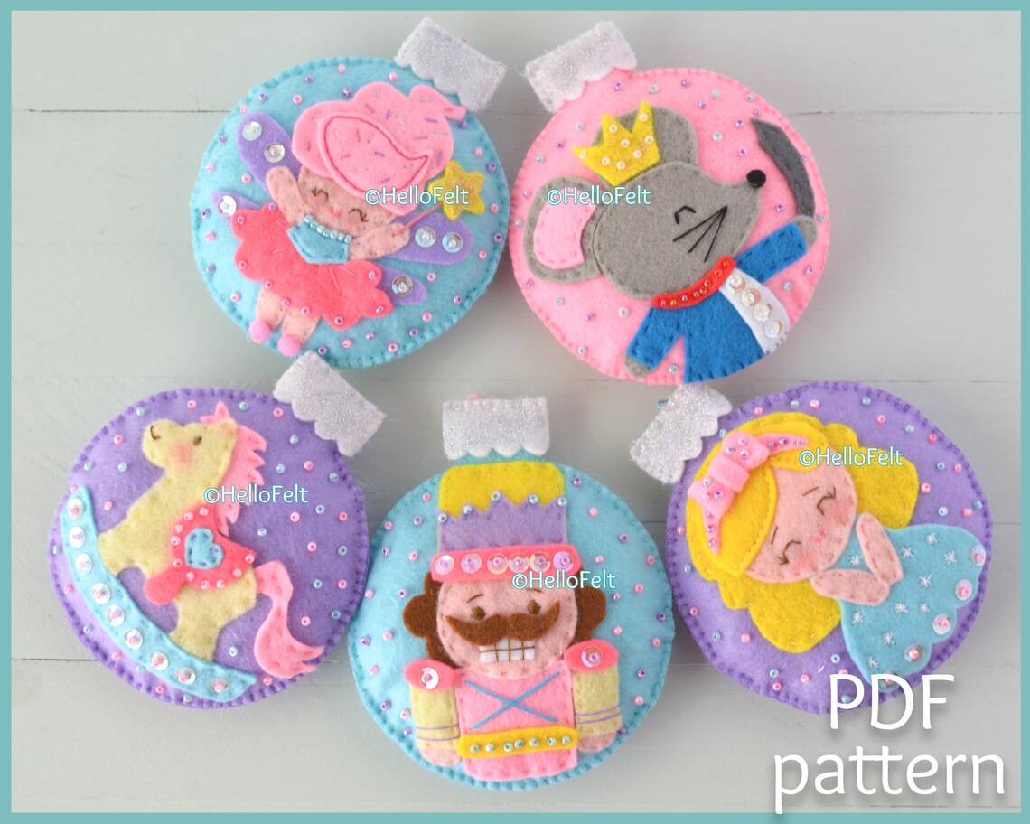 PDF PATTERN: the Nutcracker. Felt Christmas Ornaments Pattern. - Etsy