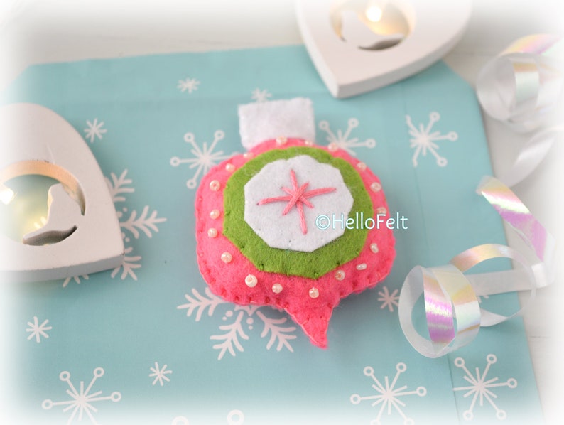 PDF + SVG PATTERN: Felt Vintage Baubles. Set of 6. Felt Christmas ...