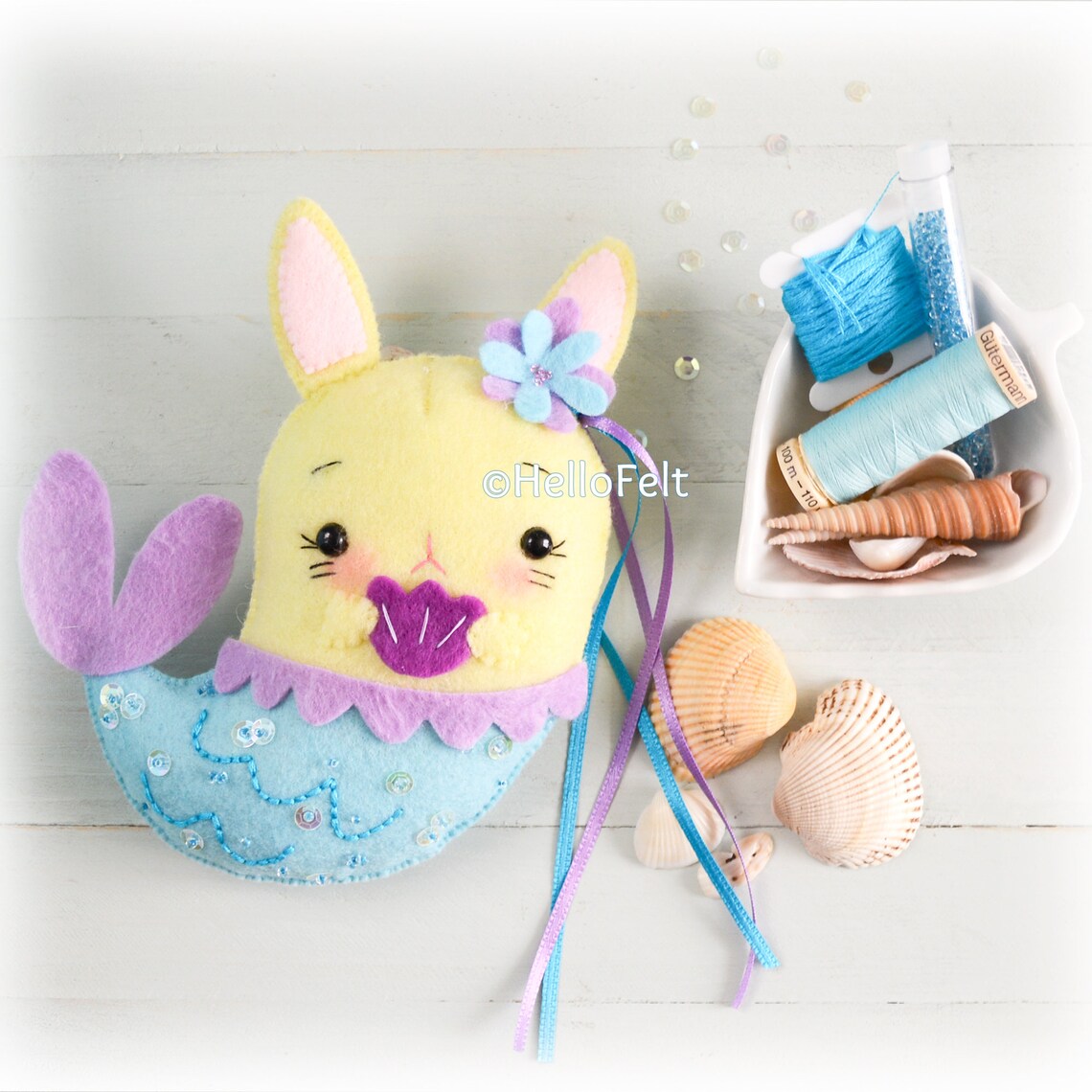 PDF PATTERN: Cute Mermaids. Felt Doll Mermaid PDF Pattern - Etsy