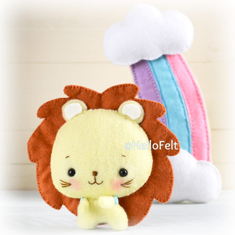PDF PATTERN: Lion and Rainbow. Felt Jungle Animal Lion - Etsy