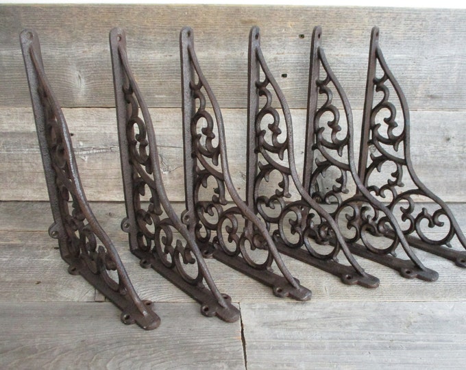 BIG, Heavy & Strong Shelf Bracket Quality Cast Iron Metal Brackets ...