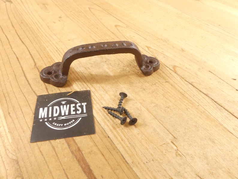 15 Cast Iron Handles, Dark Rustic Brown Color, Cabinet, Drawer Pulls ...
