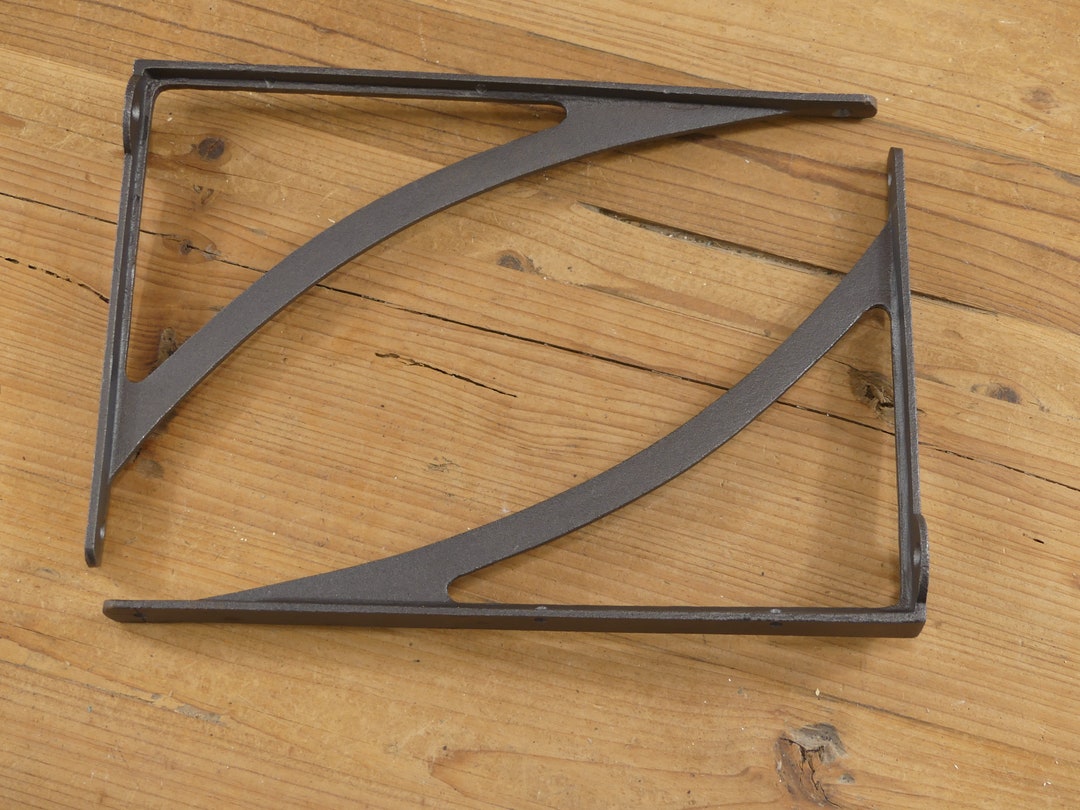 2 Large Cast Iron Brackets, Shelf Brackets, Bracket, Braces, 11" X 7 1/ ...
