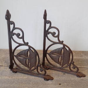 2 Cast Iron Sail Boat Brackets Corbels Braces Shelf Bracket - Etsy