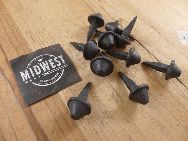 10 DECORATIVE NAILS, Clavos, Hand Forged Nails, Acorn, Traditional ...