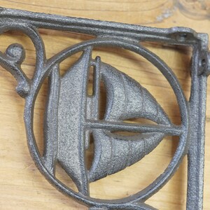 2 Cast Iron Sail Boat Brackets, Corbels, Braces, Shelf Bracket ...