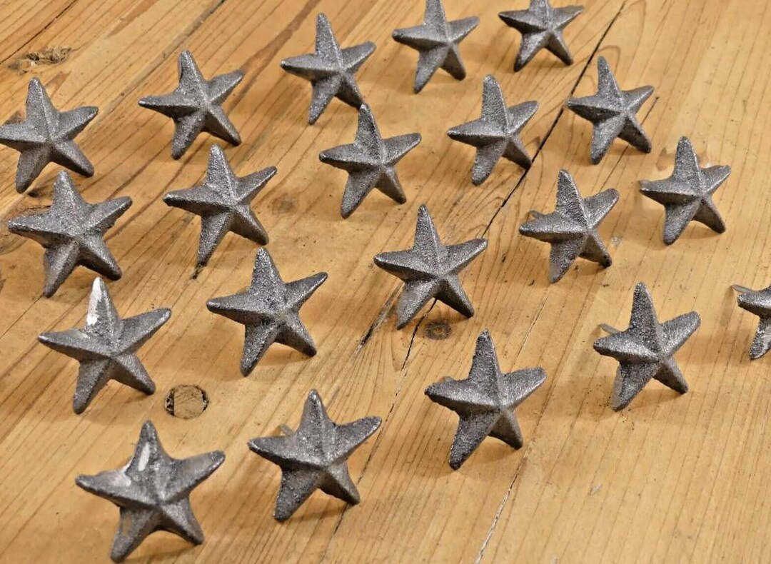 20 SMALL Cast Iron Nail Stars 1 7/8", Wall Decor, Flags, Accent Pieces ...