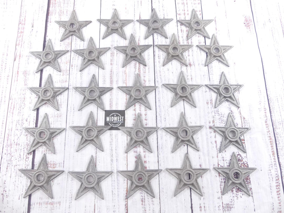 Set of 24 Cast Iron Stars, Washers, 4 1/8" Flag Decor, Wall Decor ...