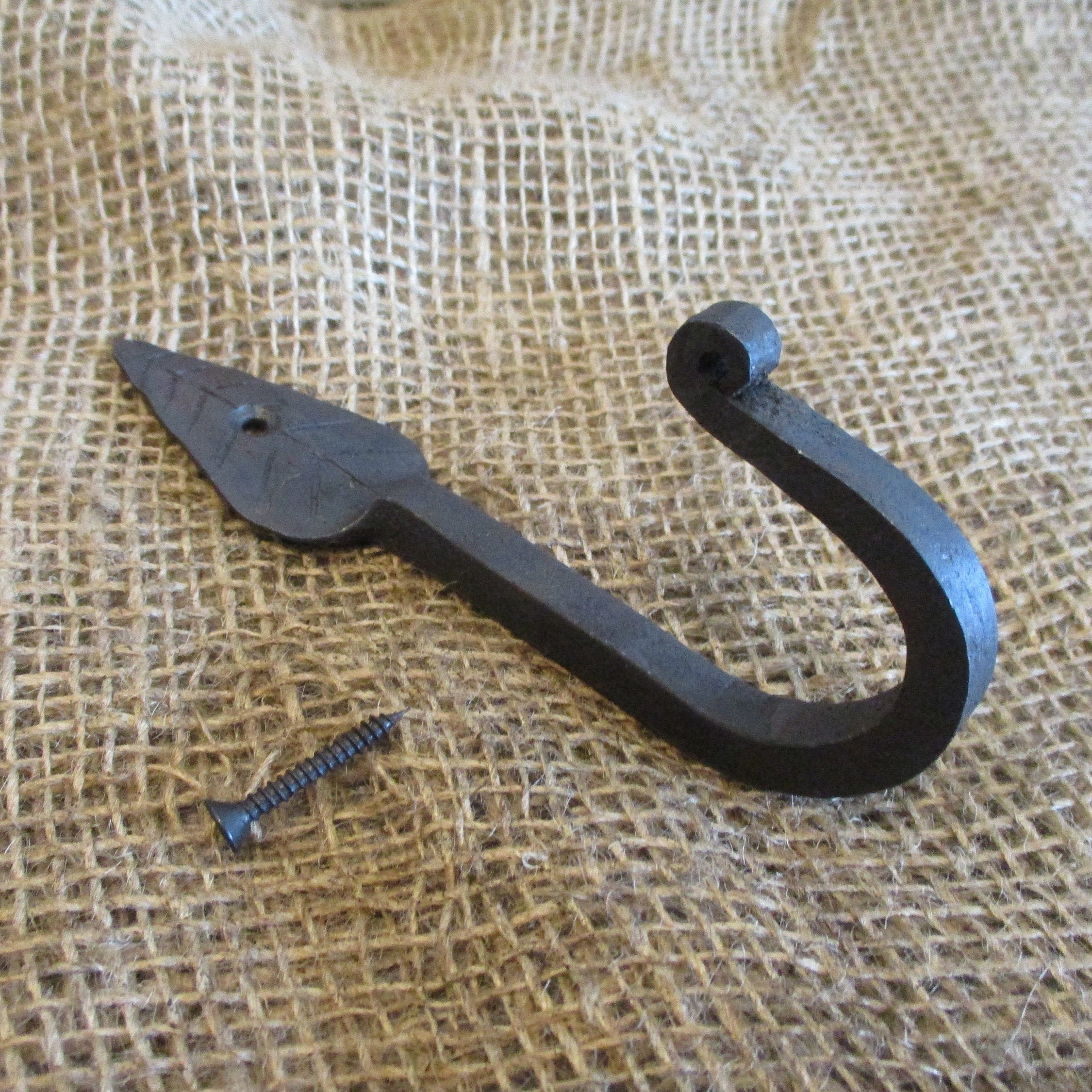 8 IRON LEAF HOOKS Coat Hat Entryway Hook 5 1/2 Long Hand | Etsy