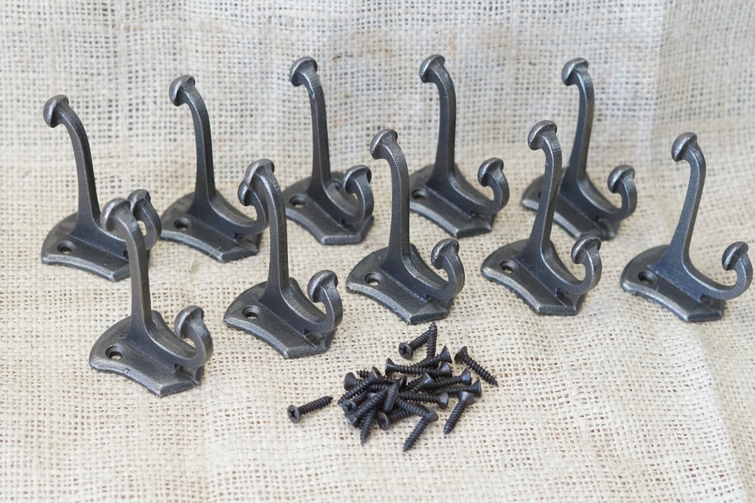 10 Hand Forged Coat Hooks Traditional School Hook Natural - Etsy