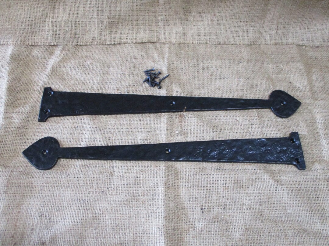 2 IRON DUMMY HINGES, Decorative Hinge, Black, Faux, Fake Hinges, Large ...