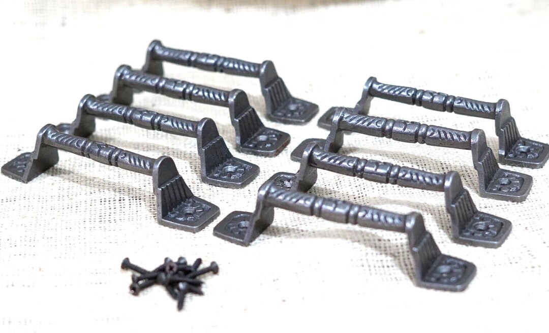 8 Cast Iron Handles, Door Pulls, 5 1/2" Long, Handles, Supply, Cabinet ...