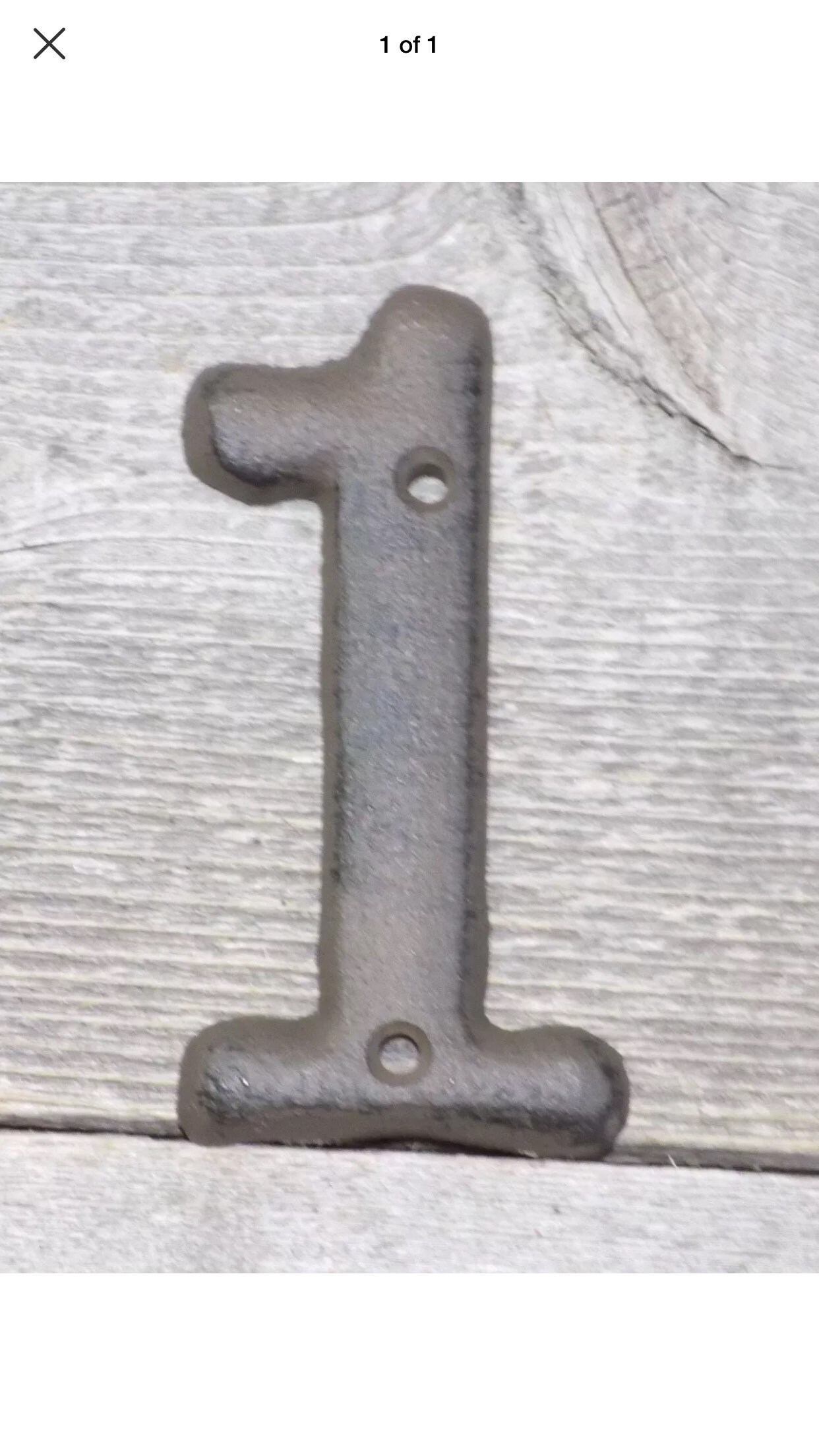 Number 1 One Rustic BROWN Cast Iron Metal House Numbers | Etsy
