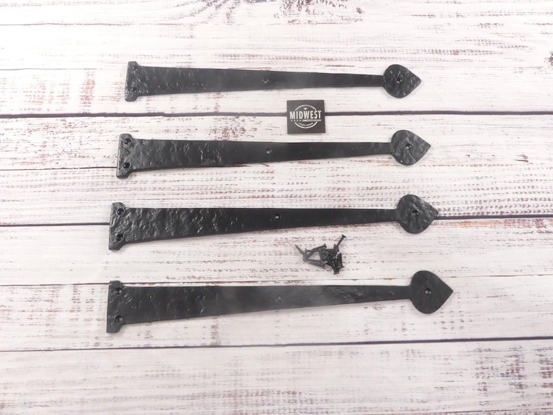 4 Iron Dummy Hinges, Decorative Hinge, Black, Faux, Fake Hinges, Large ...