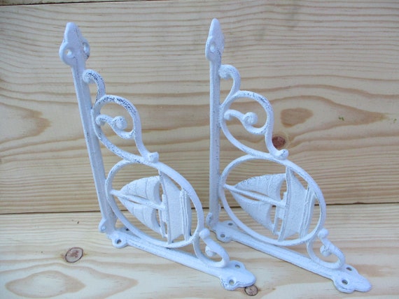 2 Cast Iron Sail Boat Brackets Corbels Braces Shelf - Etsy